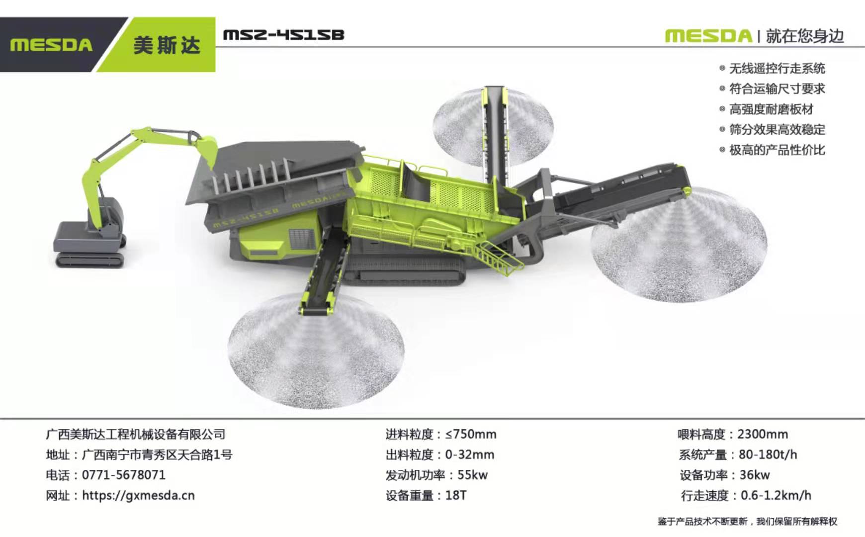 Mobile screener MS-4515C - The Best Mobile Crusher (MESDA)