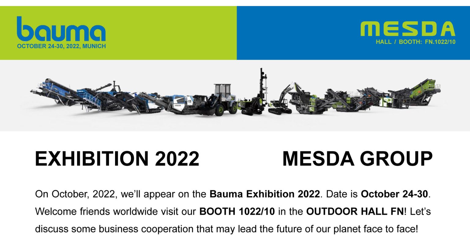 MESDA Will Appear on the Bauma Exhibition 2022 in Munich - China Mobile ...